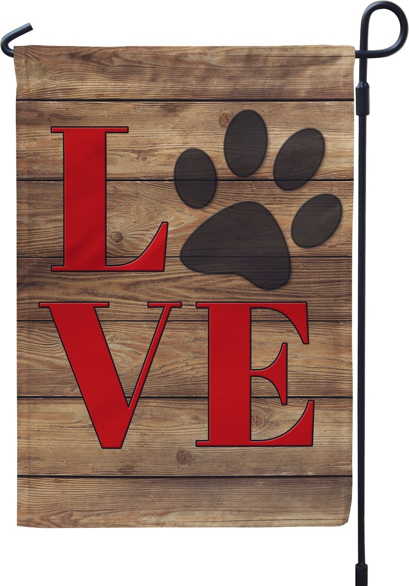 GATEWAY LANE Love Paw Print Garden Flag - Chewy.com