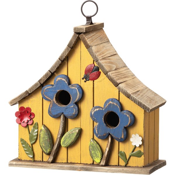 BIRD HOUSES BY MARK Homestead Ladybug Bird House, Yellow - Chewy.com
