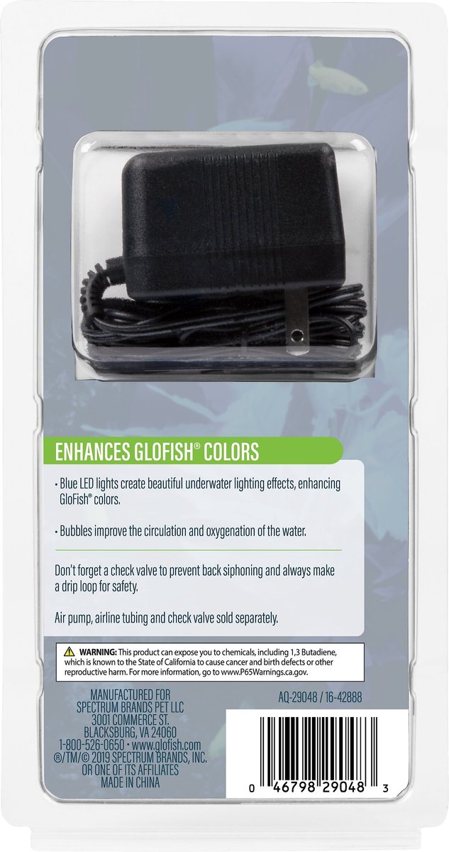 GLOFISH LED Round Bubbling Air Stone, Black - Chewy.com