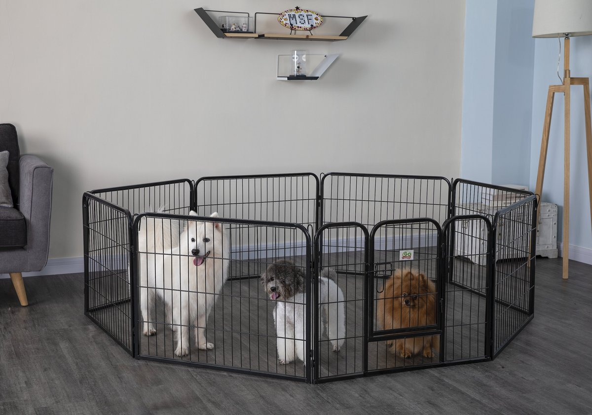 GO PET CLUB Heavy Duty Wire Dog Exercise Pen, Medium - Chewy.com