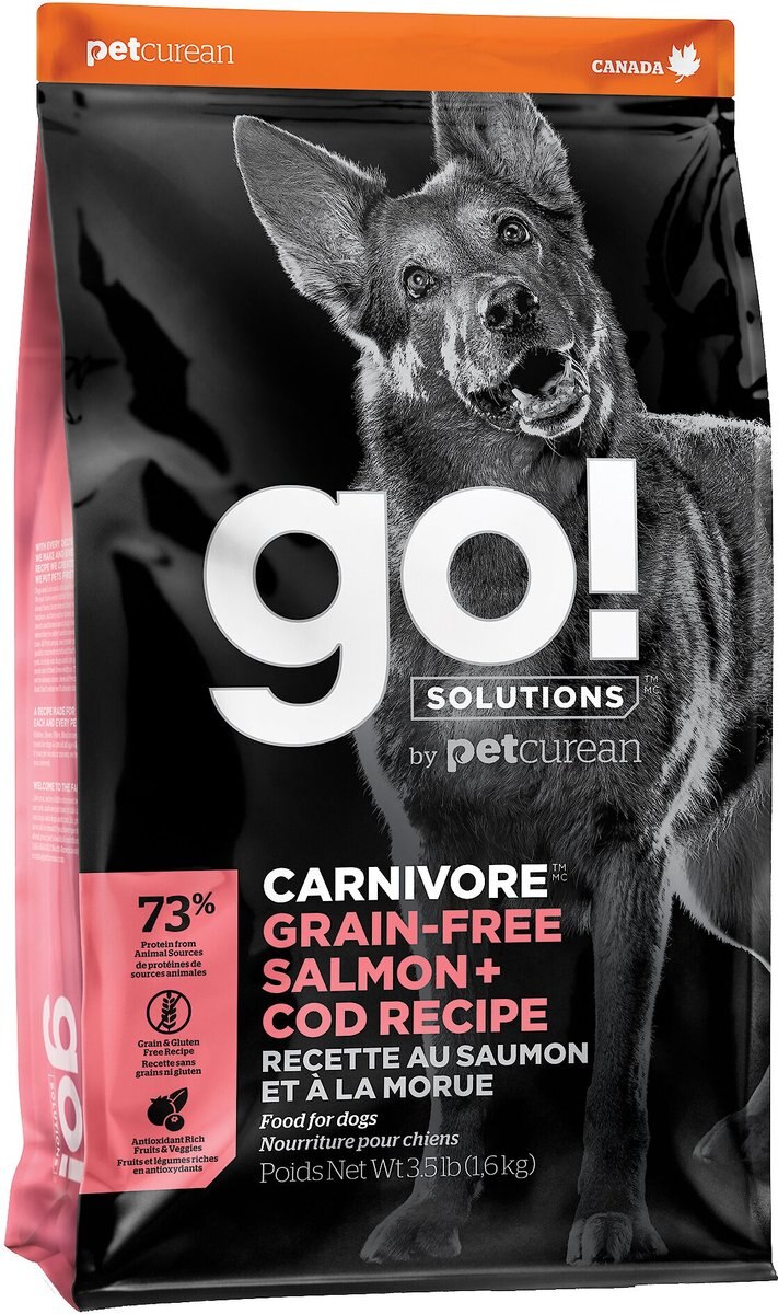GO! SOLUTIONS Carnivore Grain-Free Salmon + Cod Recipe Dry Dog Food, 12 ...