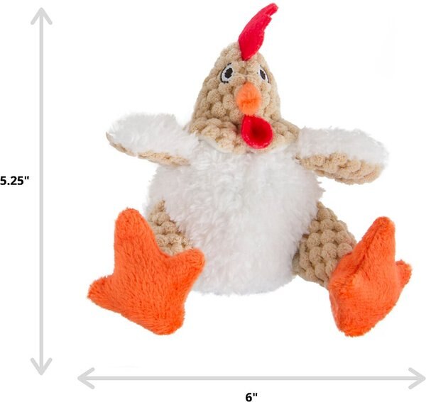 GODOG Checkers Chew Guard Rooster Squeaky Plush Dog Toy, Mini - Chewy.com