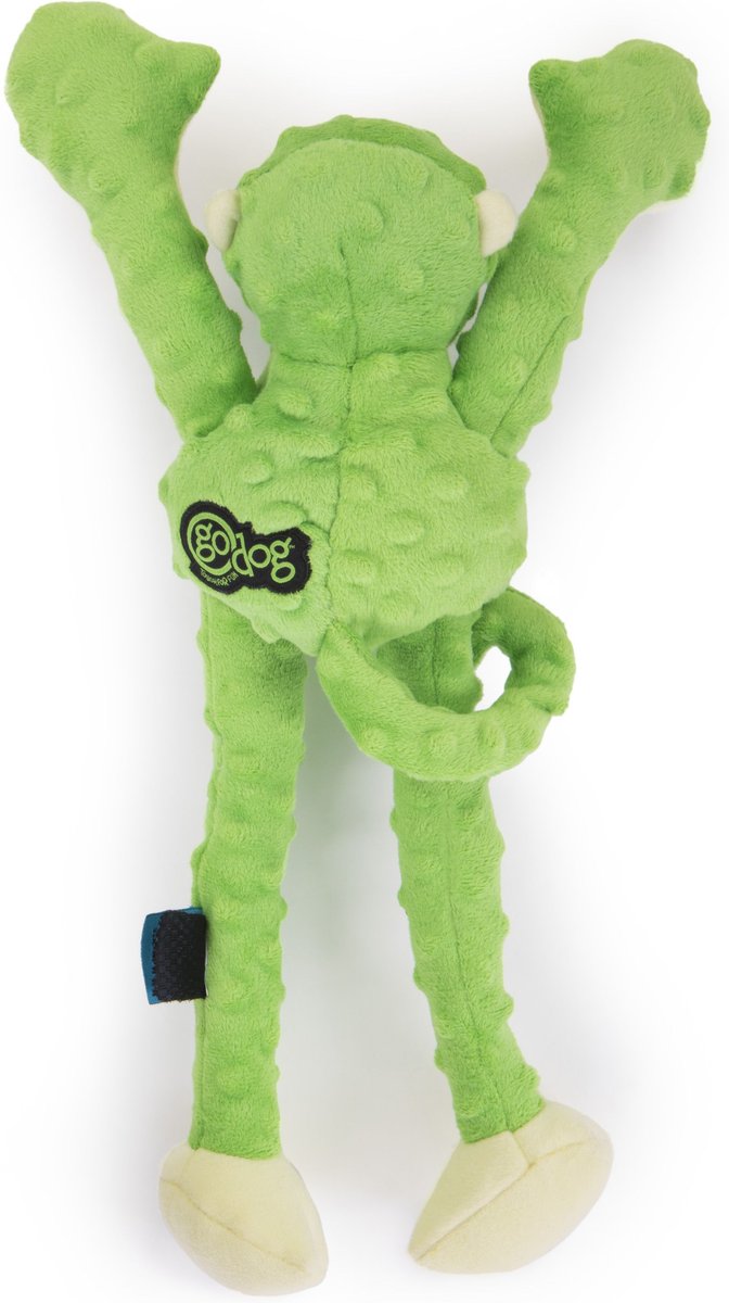 GODOG Crazy Tugs Monkey Chew Guard Dog Toy, Lime, Large - Chewy.com