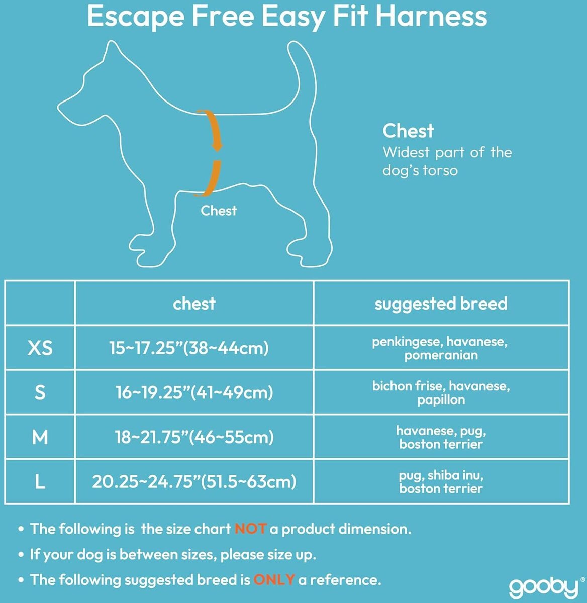 GOOBY Escape Free Easy Fit Dog Harness, Blue, Small: 16 to 19.25-in ...