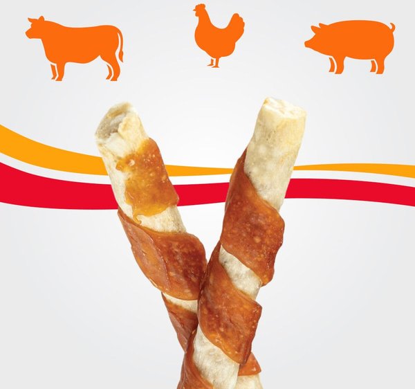 GOOD 'N' FUN Chicken Wrapped Triple Flavor Munchy Sticks Chicken, Pork ...
