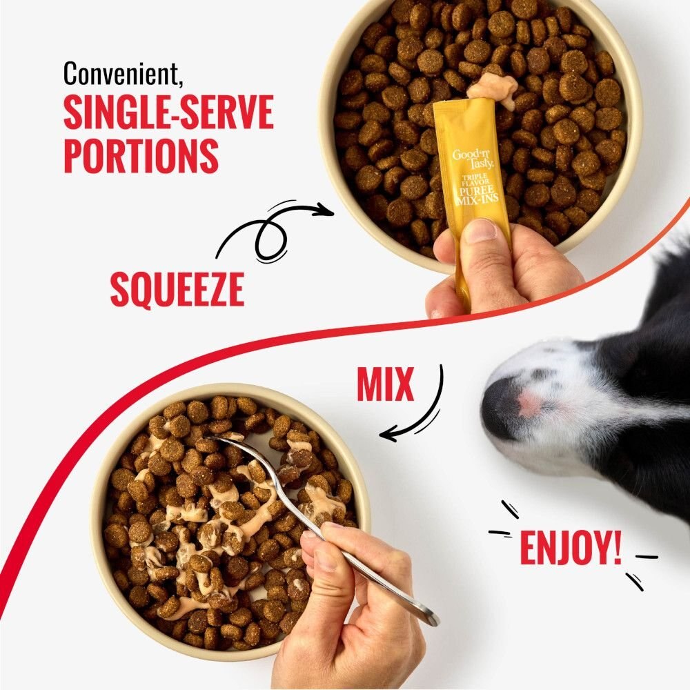 GOOD 'N' TASTY Triple Flavor Mix Variety Pack Puree Dog Food Topper, 84 ...