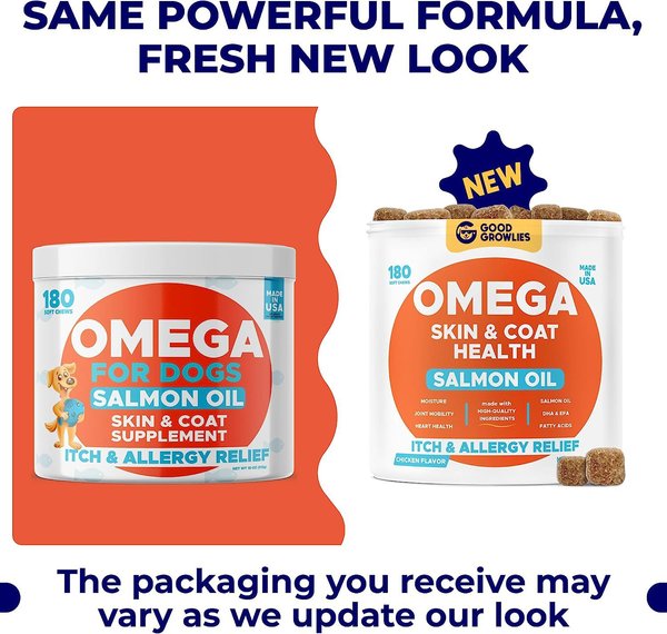 GOODGROWLIES Allergy Relief & Itch Relief with Omega 3 Skin & Coat with ...