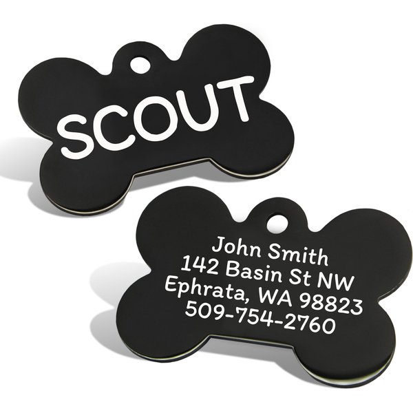 QUICK-TAG Bone Epoxy Enameled Personalized Dog ID Tag, Turquoise, Small ...