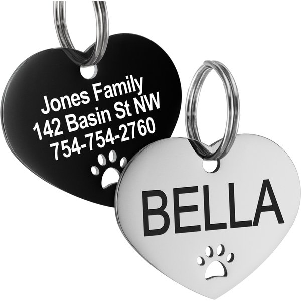 GOTAGS Personalized Stainless Steel with Enamel Paw Design Bone Shaped ...