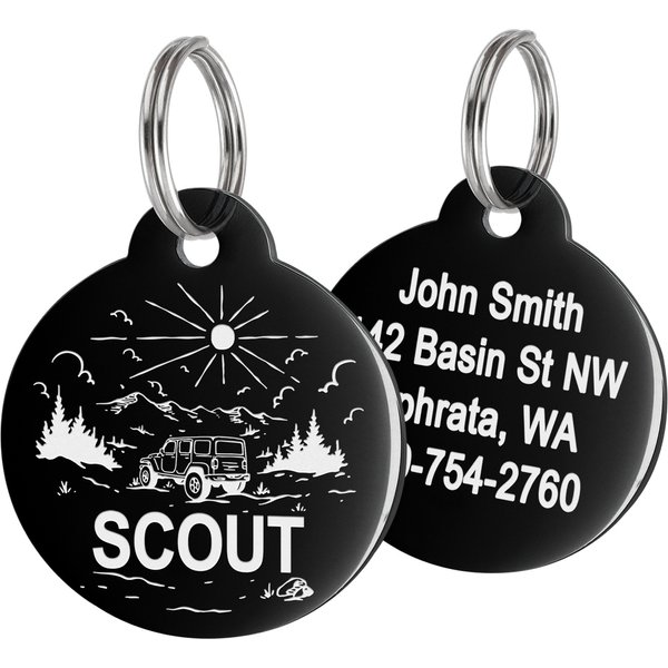 GOTAGS Personalized Silicone Round Dog & Cat ID Tag, Large, Blue ...