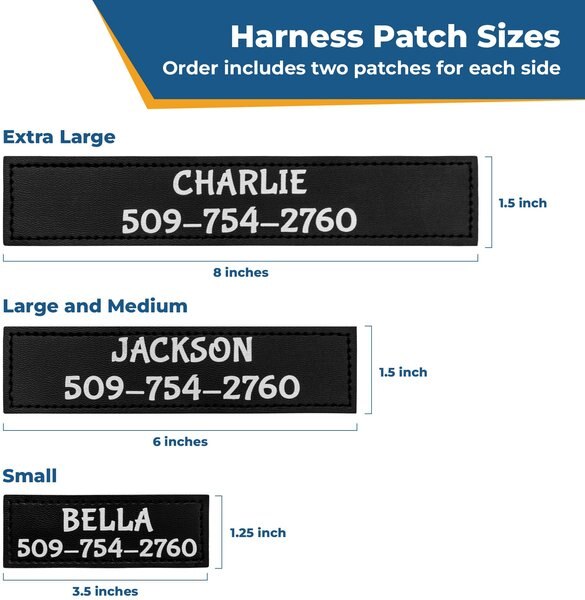 GOTAGS Personalized Nylon Reflective No Pull Dog Harness, Black, Large ...