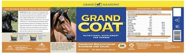 GRAND MEADOWS Grand Coat Nutritional Powder Horse Supplement, 5-lb tub ...