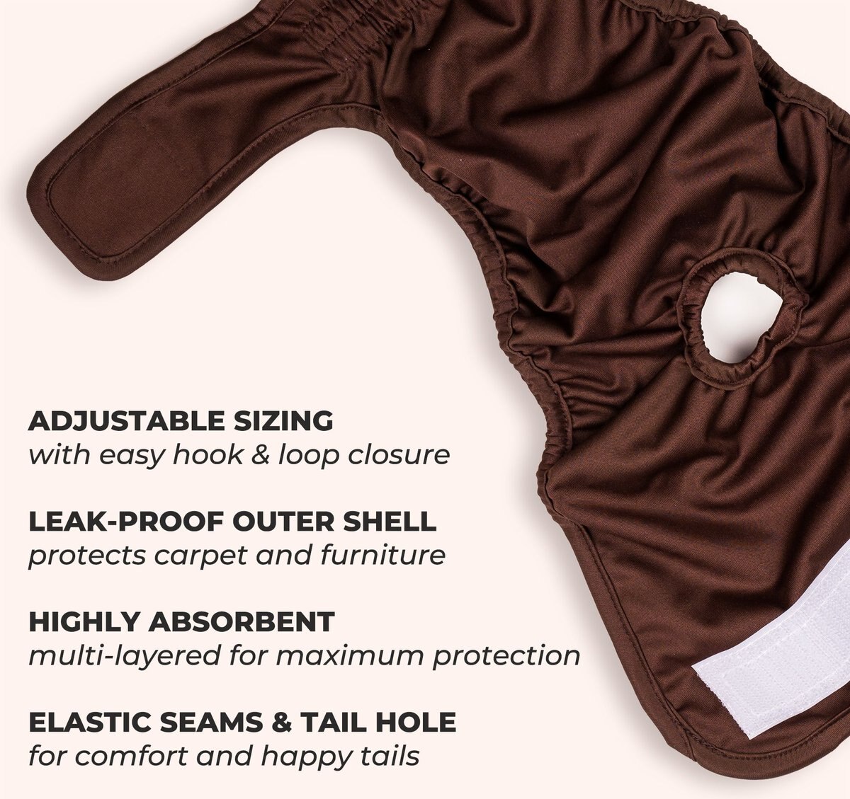 GREEN LIFESTYLE Washable Dog Diapers, 3 count, Dark Brown, Small: 12 to ...