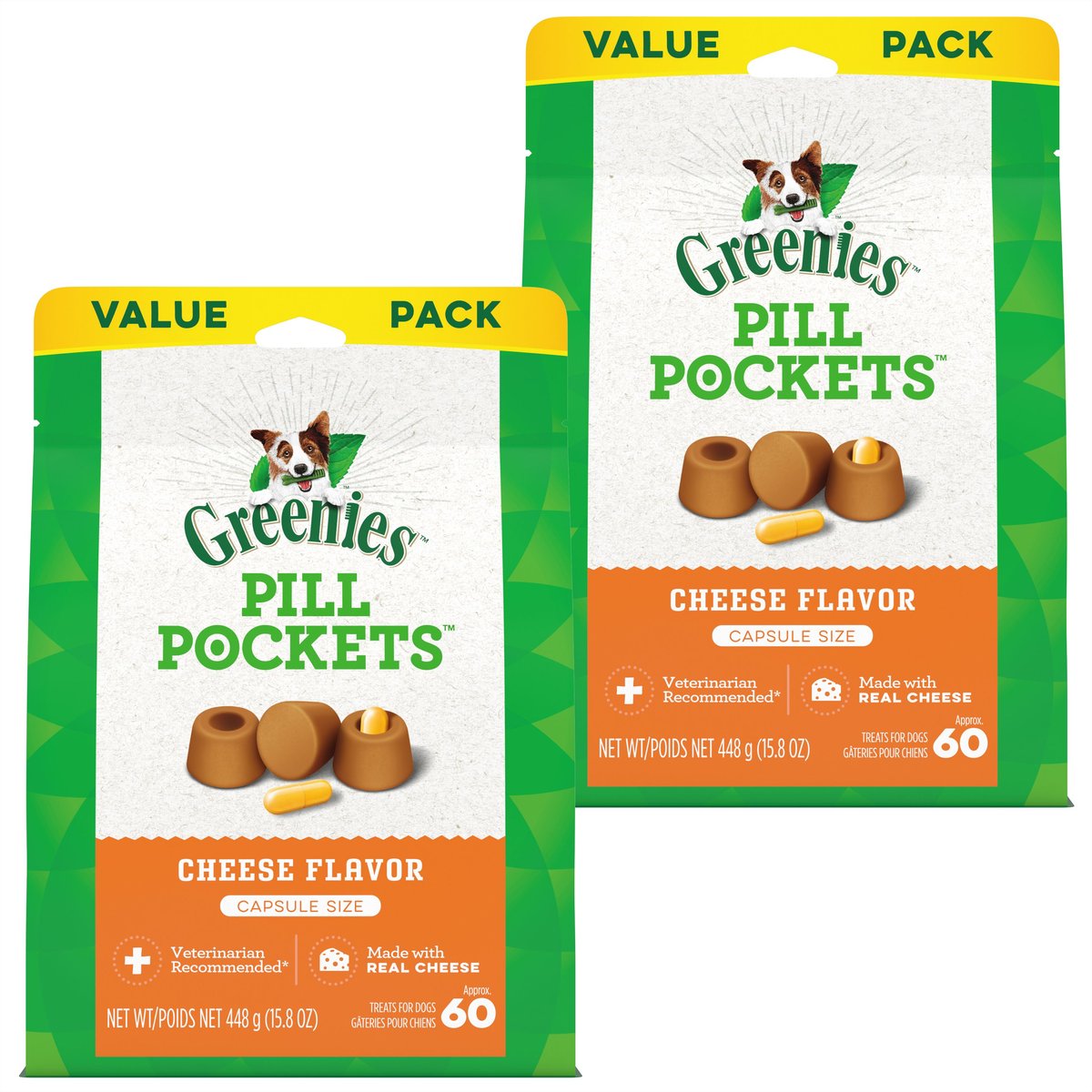 GREENIES Pill Pockets Cheese Flavor Natural Dog Treats, 120 count ...