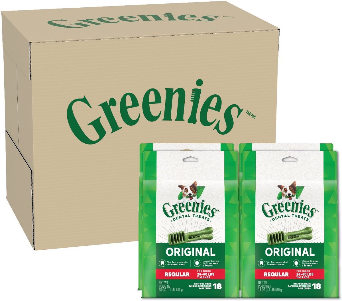 GREENIES Regular Original Chicken Flavor Dental Dog Treats, 72 count ...