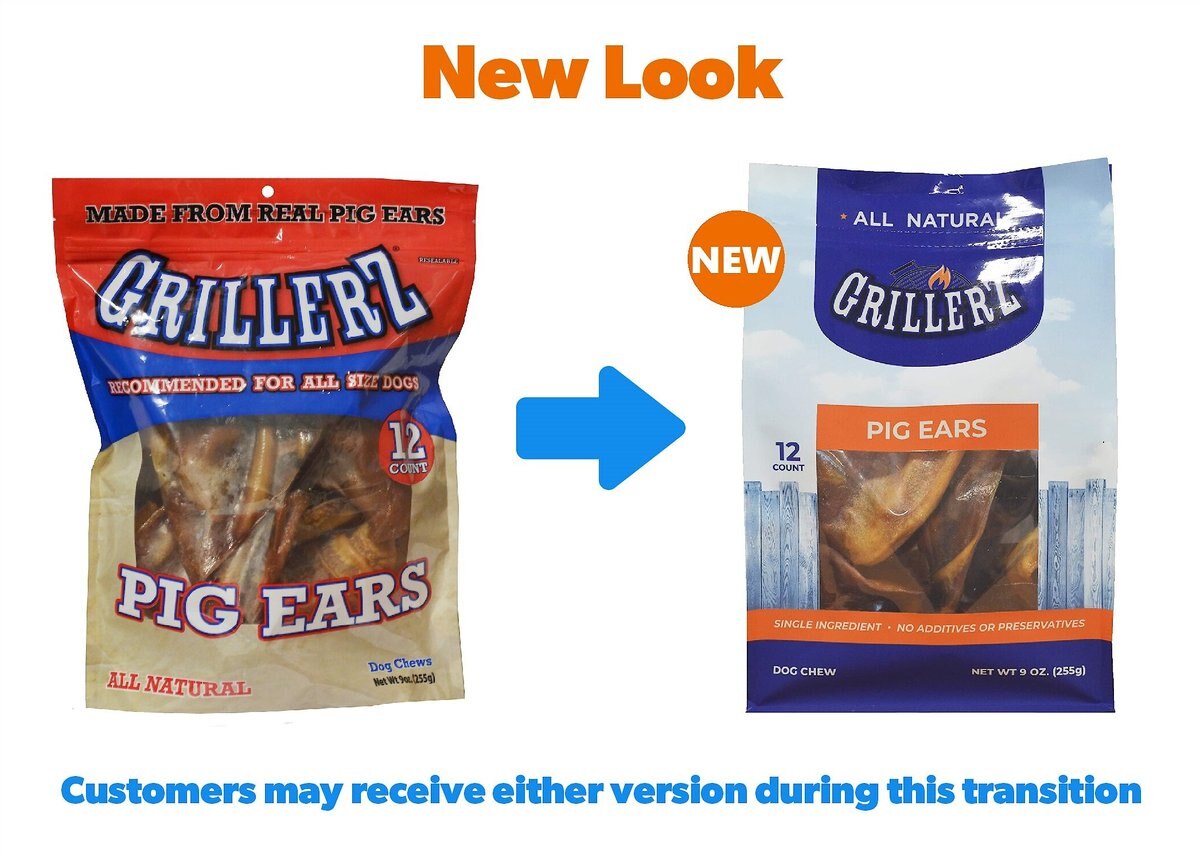 GRILLERZ Smoked Pig Ears Dog Treats, 12 count - Chewy.com