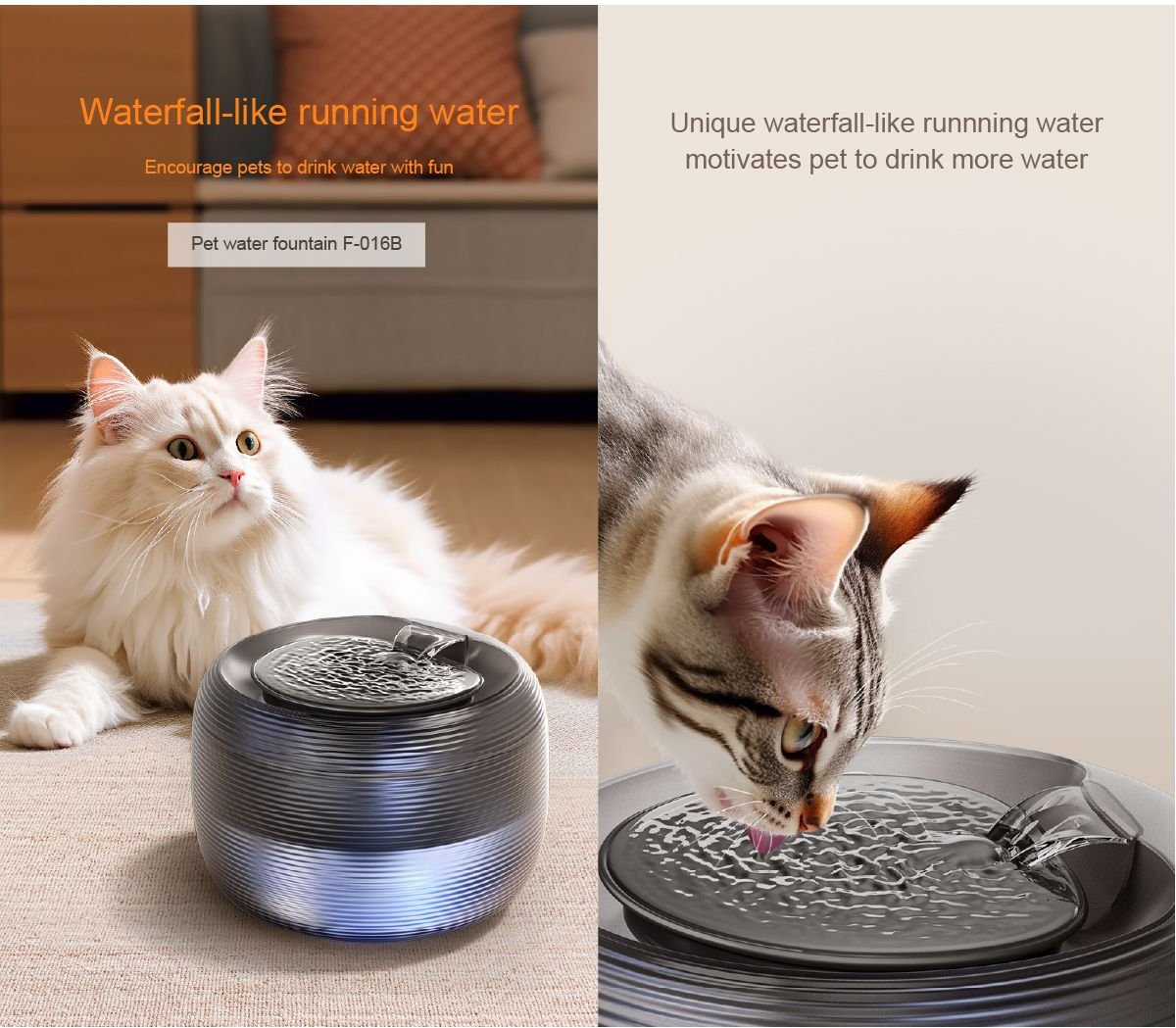 GROOVYPETS 2.5-L Translucent Pet Drinking Water Fountain Waterer for ...