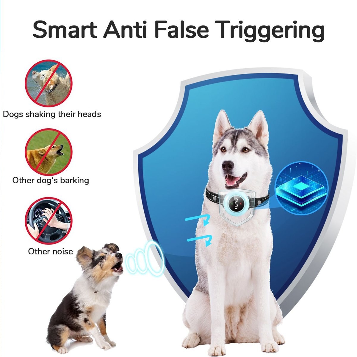 GROOVYPETS 550-Yard Auto Anti-Bark Remote Dog Training Shock Dog Collar ...