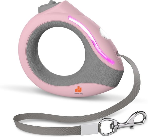 GROOVYPETS LED Flashlight Wearable Hand-Free Retractable Dog Leash, 10 ...