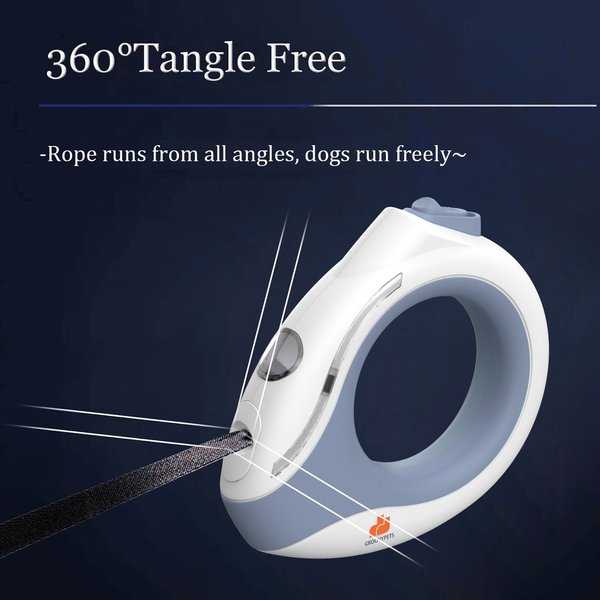 GROOVYPETS LED Flashlight Wearable Hand-Free Retractable Dog Leash, 10 ...