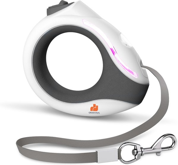 GROOVYPETS LED Flashlight Wearable Hand-Free Retractable Dog Leash, 10 ...