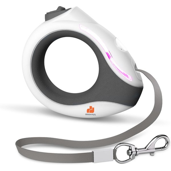 GROOVYPETS LED Flashlight Wearable Hand-Free Retractable Dog Leash, 10 ...