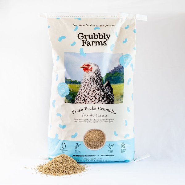 GRUBBLY FARMS Fresh Pecks 16% Protein Layer Crumbles Poultry Feed, 30 ...