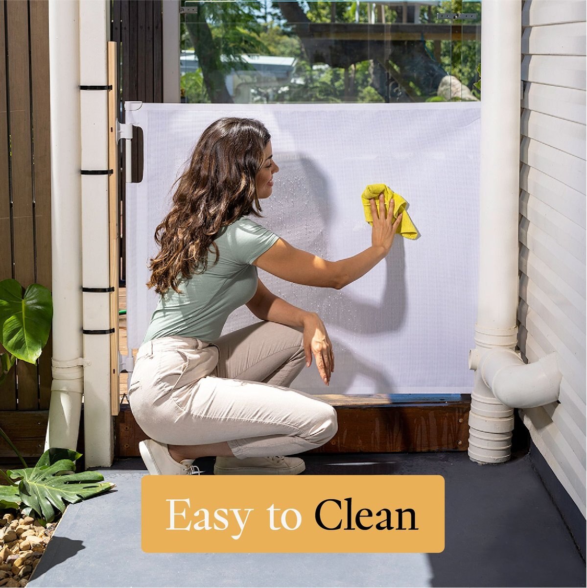 HAKUNA PETS Retractable Steel & Mesh Mounted Dog & Cat Gate, 33-in ...