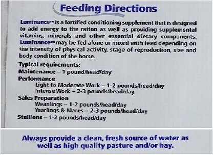 HALLWAY FEEDS Luminance Fortified Equine Conditioning High Fat Horse ...