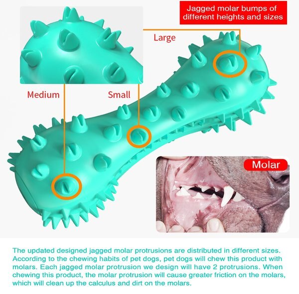HANAMYA Bone-Shaped Toothbrush Dog Chew Toy, Turquoise Blue - Chewy.com
