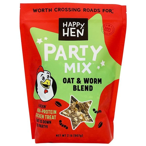 HAPPY HEN TREATS Oat & Mealworm Party Mix Poultry Treats, 2-lb bag ...