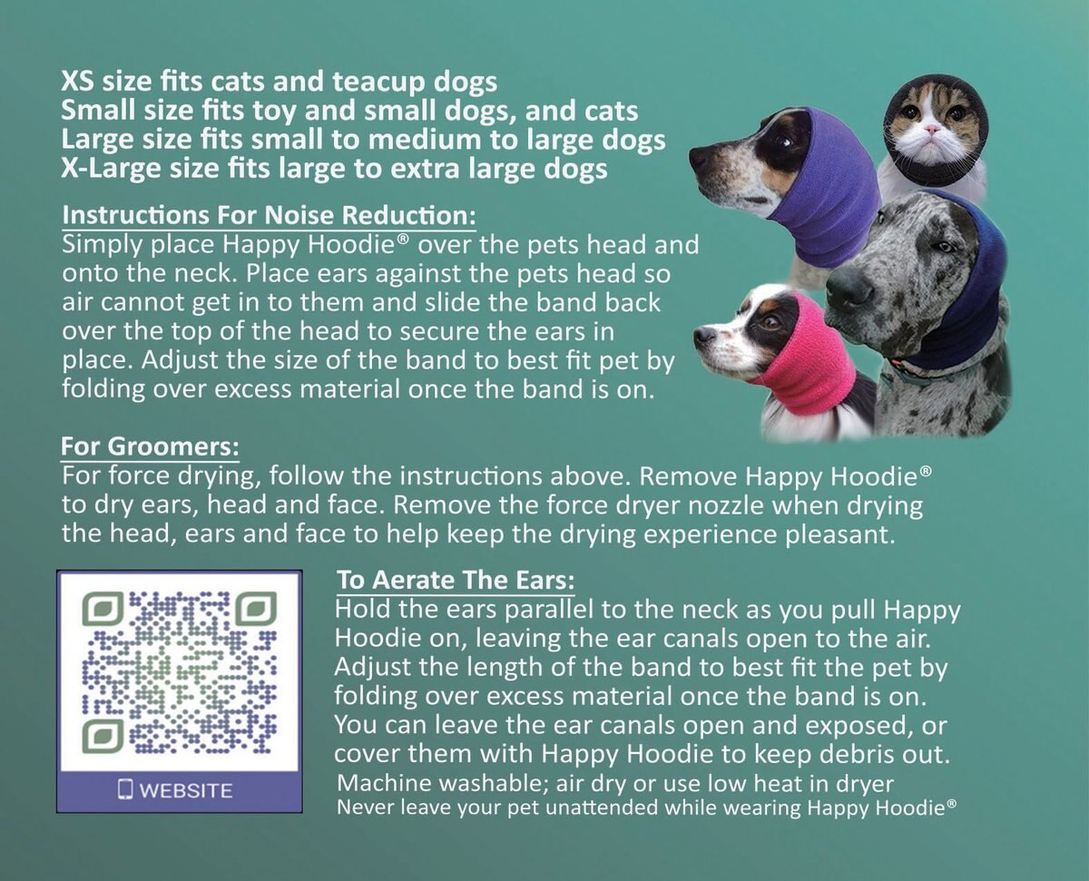 HAPPY HOODIE Calming Cap for Dogs, Pink, Large - Chewy.com