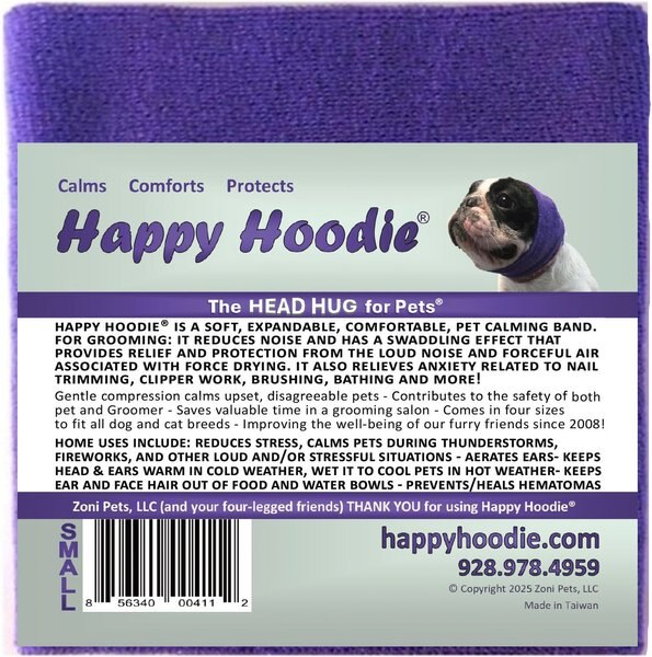 HAPPY HOODIE Calming Cap for Dogs, Purple, Small - Chewy.com