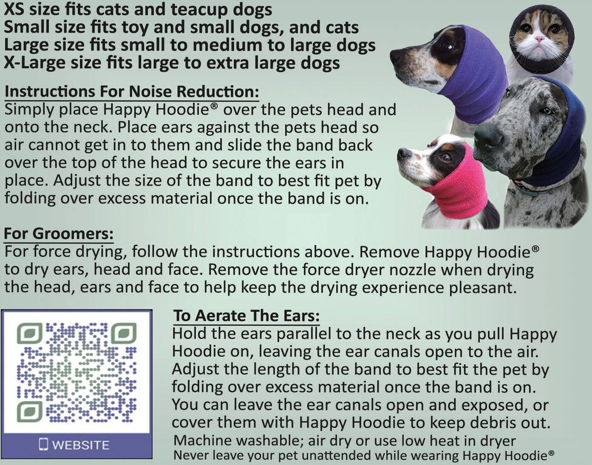 HAPPY HOODIE Calming Cap for Dogs, Purple, Small - Chewy.com
