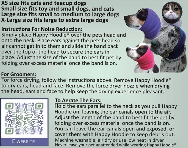 HAPPY HOODIE Calming Cap for Dogs, Small & Large, 2 count, Black ...