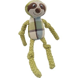 HAPPY TAILS Plaid Sloth Dog Toy, Green - Chewy.com