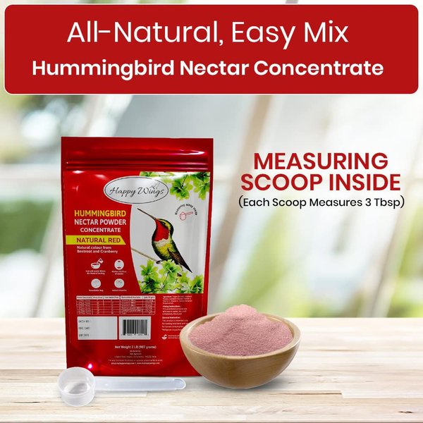 HAPPY WINGS Red Nectar Concentrate Powder Wild Bird Food, 2-lb bag ...