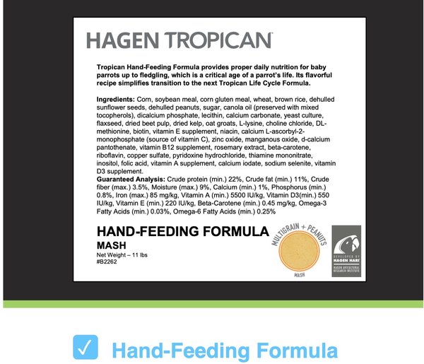 HARI Tropican Hand-Feeding Formula Bird Food, 11-lb bag - Chewy.com