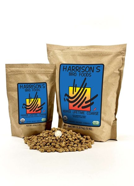 HARRISON'S BIRD FOODS Pepper Lifetime Coarse Organic Pellet Bird Food ...