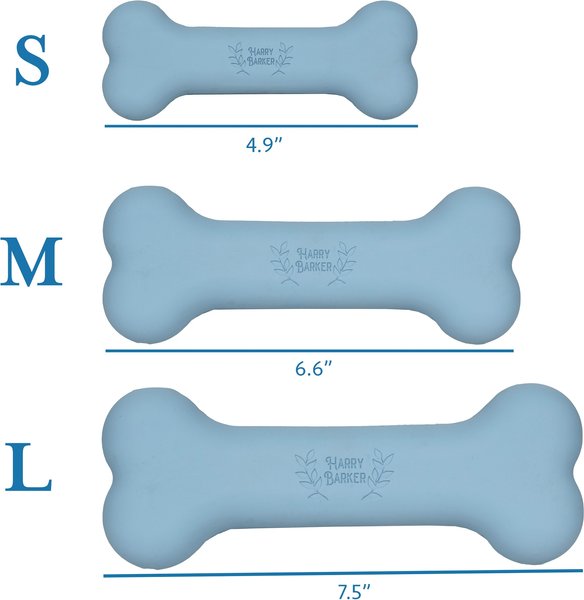 HARRY BARKER Rubber Bone Dog Chew Toy, Blue, Medium - Chewy.com