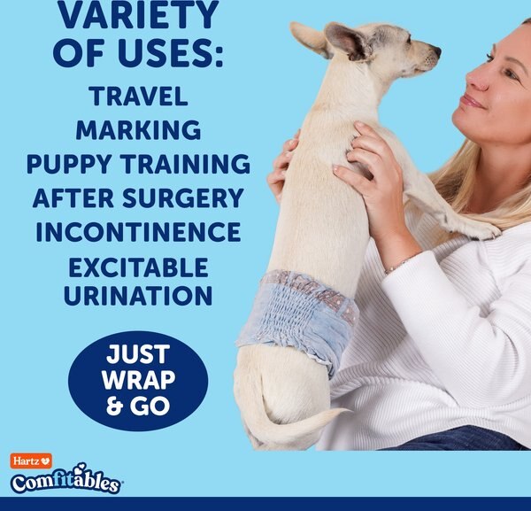 HARTZ Comfitables Stretchy Waistband Disposable Male Dog Wraps, Large ...