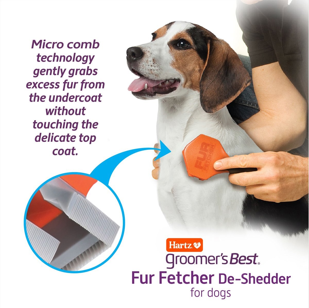 Discontinued - HARTZ Groomer's Best Fur Fetcher De-Shedder Dog Brush ...