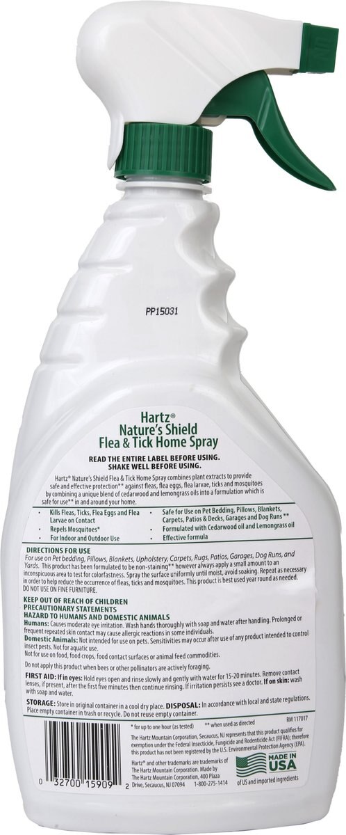HARTZ Nature's Shield Natural Flea & Tick Home Spray - Chewy.com