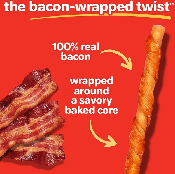 HARTZ Oinkies Bacon-Wrapped Twists with 100% Real Bacon Rawhide-Free ...