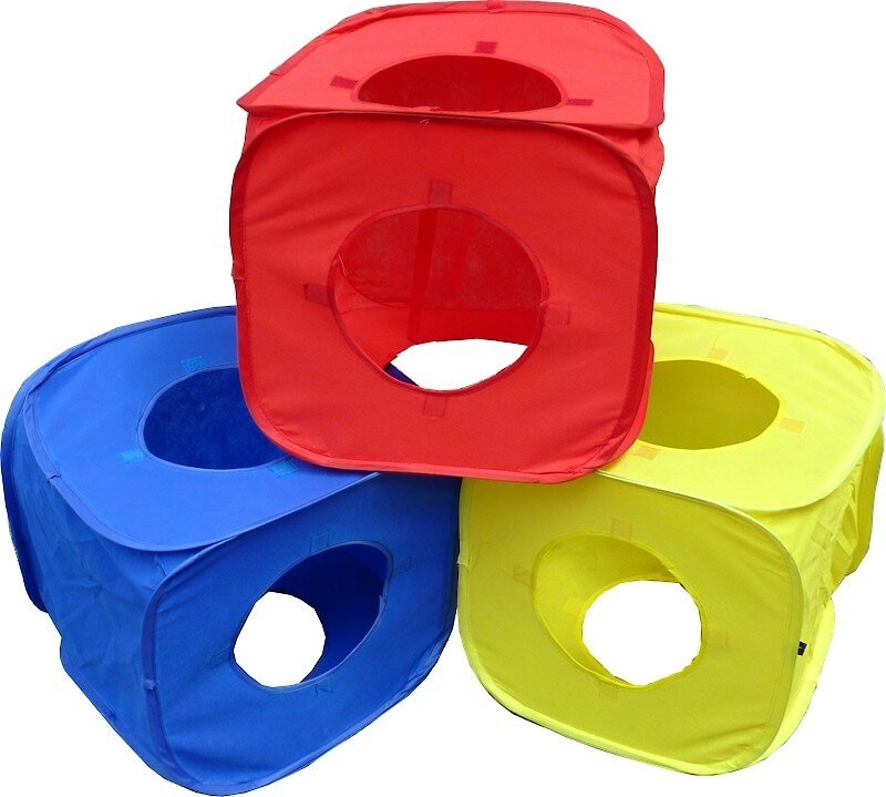 HDP Pop Open Collapsible Cat Play Cube, Blue - Chewy.com