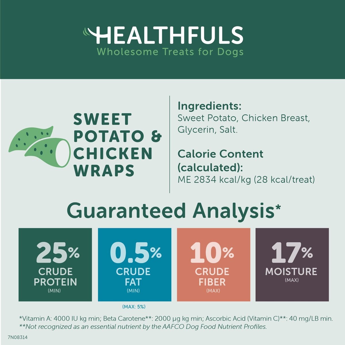 HEALTHFULS Sweet Potato & Chicken Wraps Dehydrated Dog Treats, 16-oz ...