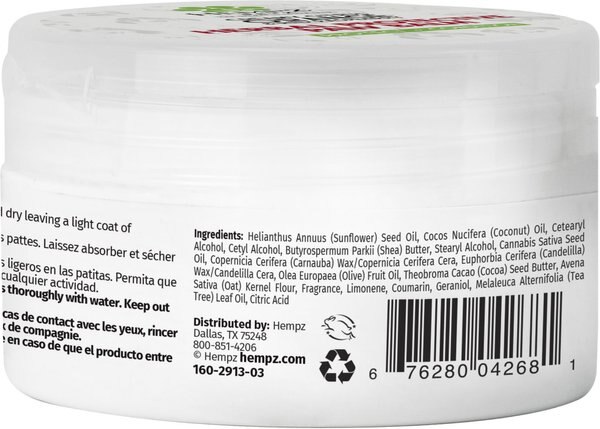 HEMPZ PETZ Creamy Citrus Orange Red Raspberry Dog Paw Balm, 2-oz jar ...