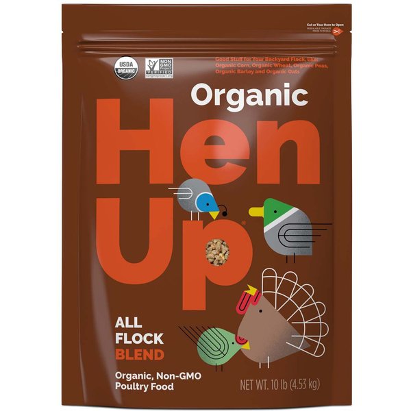 HEN UP All Flock Blend Organic Non-GMO 20% Protein Chicken Feed, 10-lb ...