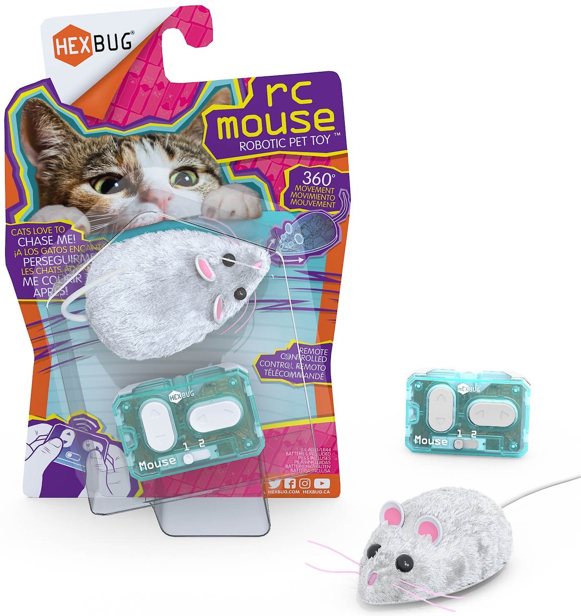 Out of Stock - HEXBUG Remote Control Mouse Cat Toy, Color Varies ...