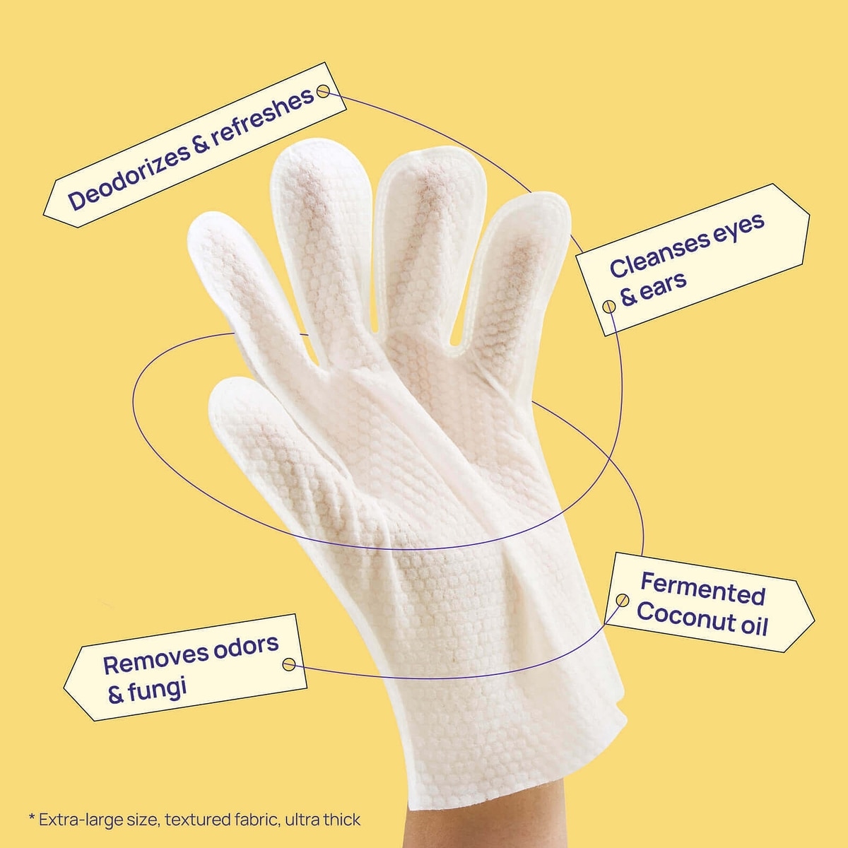 HICC PET Deodorizing Cat & Dog Glove Wipes, 20 count - Chewy.com